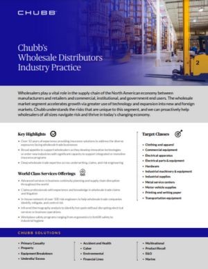 Wholesalers & Distributors Insurance | Chubb
