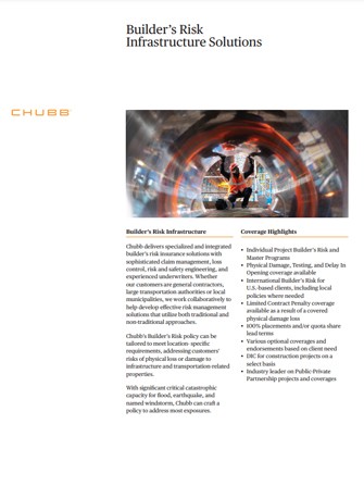 Builders Risk Insurance | Chubb