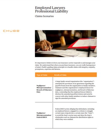Employed Lawyers Professional Liability Insurance | Chubb