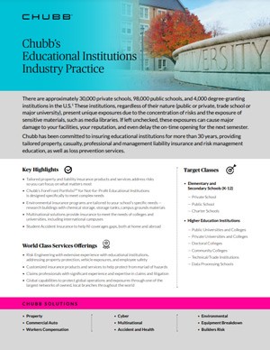Educational Institutions Insurance Solutions | Chubb