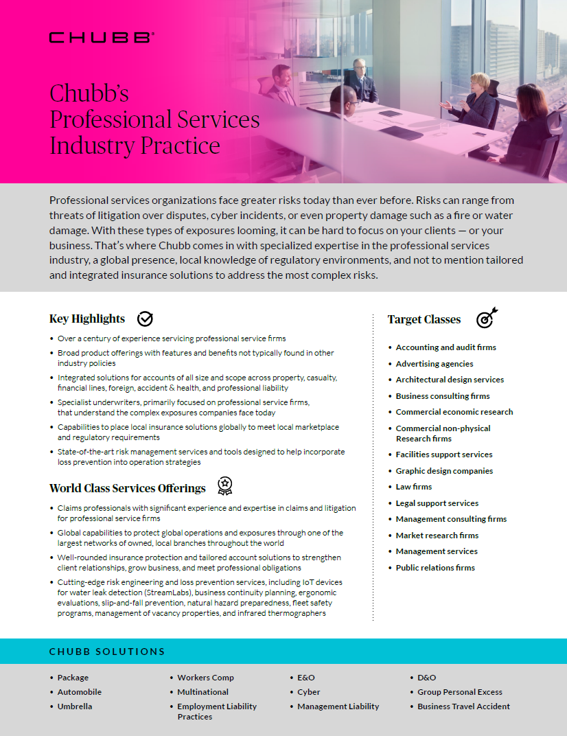Professional Services & Business Consultant Insurance | Chubb