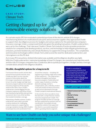 Climate Tech Insurance | Chubb